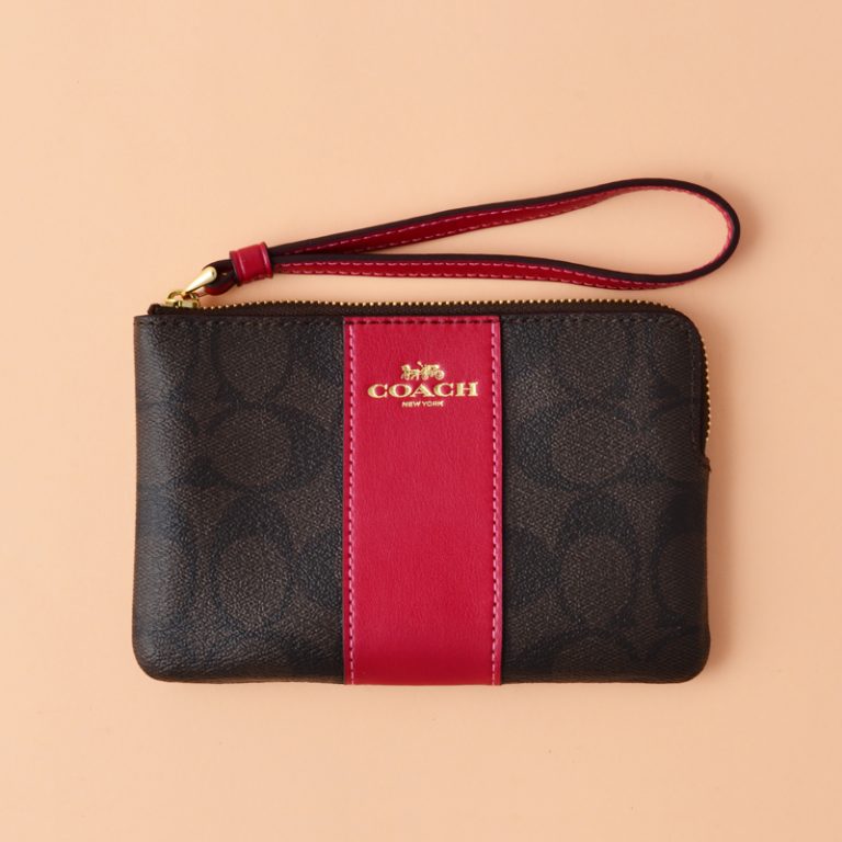 Coach Signature Wristlet Brown Red - Averand