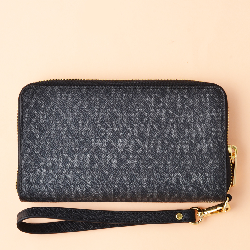 Michael Kors Jet Set Travel Large Flat Phone Case Signature Black - Averand