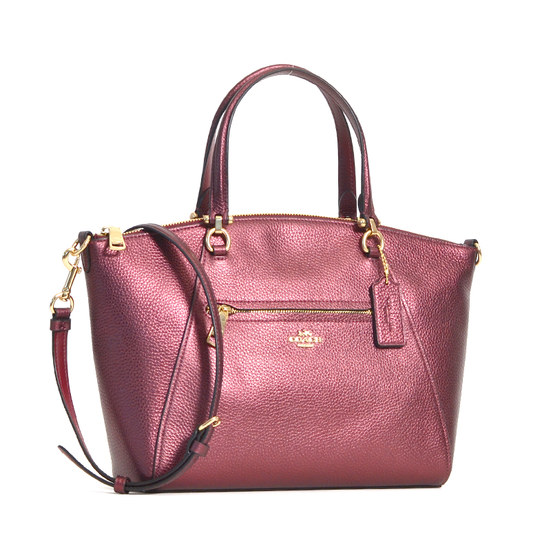 Coach Prairie Satchel Metallic Wine - Averand