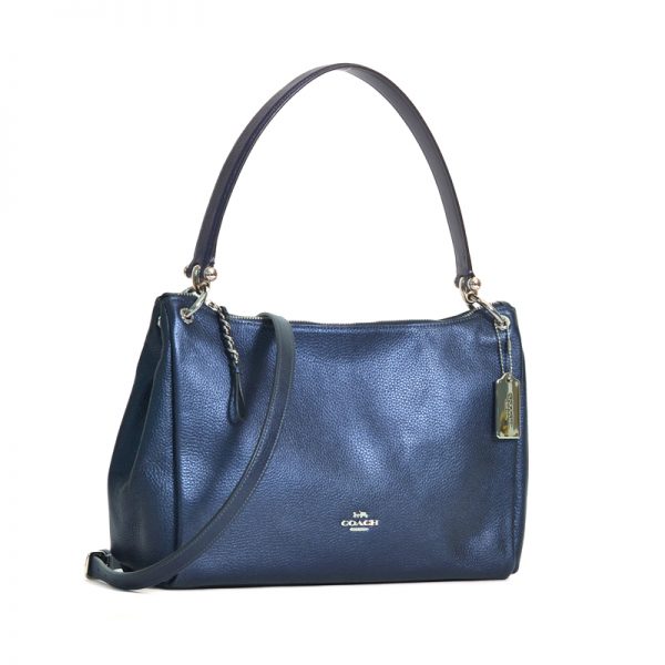 Coach Mia Shoulder Bag Metallic Blue - Averand
