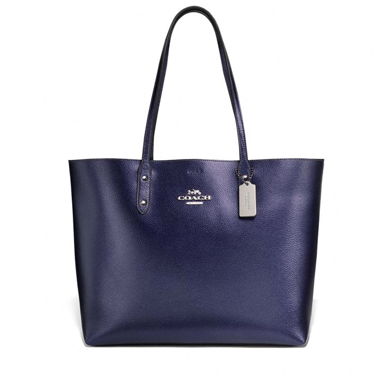 Coach Town Tote Metallic Blue Cadet - Averand