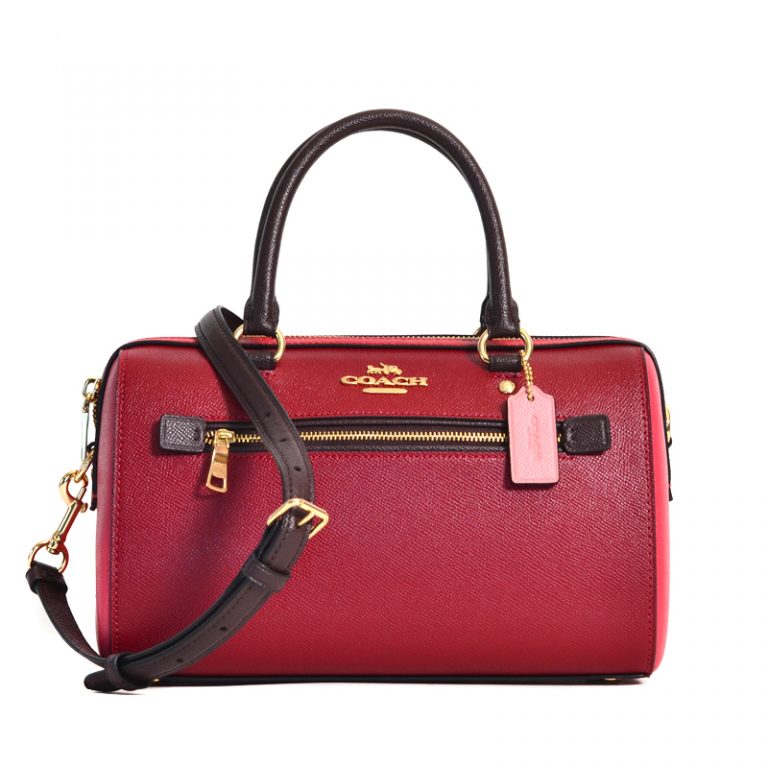 Coach Rowan Satchel Colorblock Deep Scarlet Multi - Averand