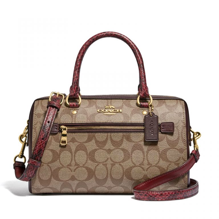 Coach Rowan Satchel Signature Khaki Multi - Averand