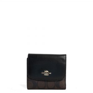 Coach Small Wallet Signature Brown Black - Averand