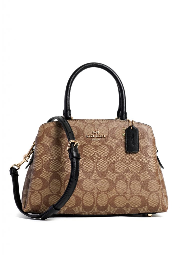 Coach Mini Lillie Carryall Signature Khaki Black - Averand