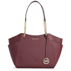 Michael Kors Jet Set Travel Large Chain Shoulder Tote Merlot - Averand