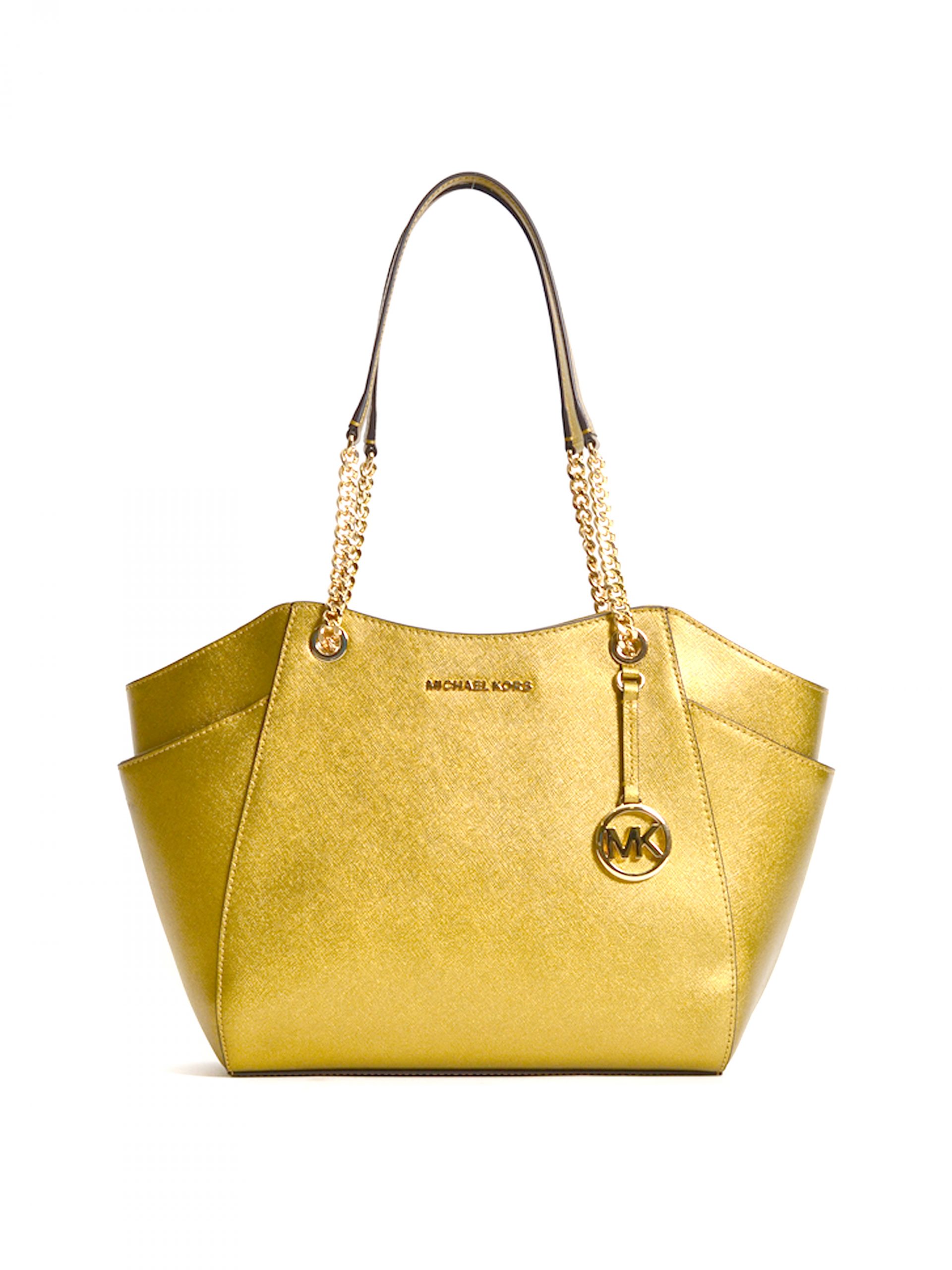 Michael Kors Jet Set Travel Large Chain Tote Old Gold - Averand