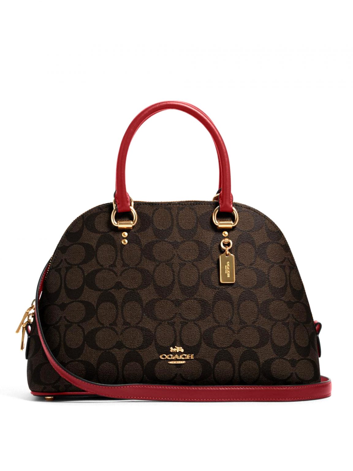 Coach Katy Satchel Signature Brown 1941 Red - Averand