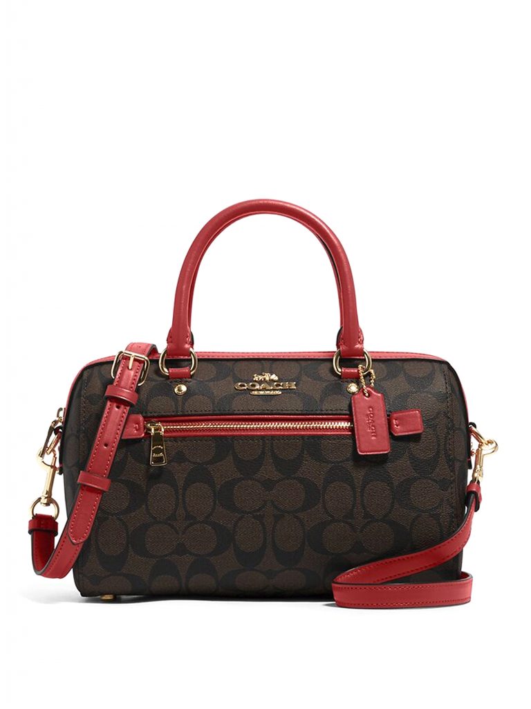 Coach Rowan Satchel Signature Brown 1941 Red - Averand