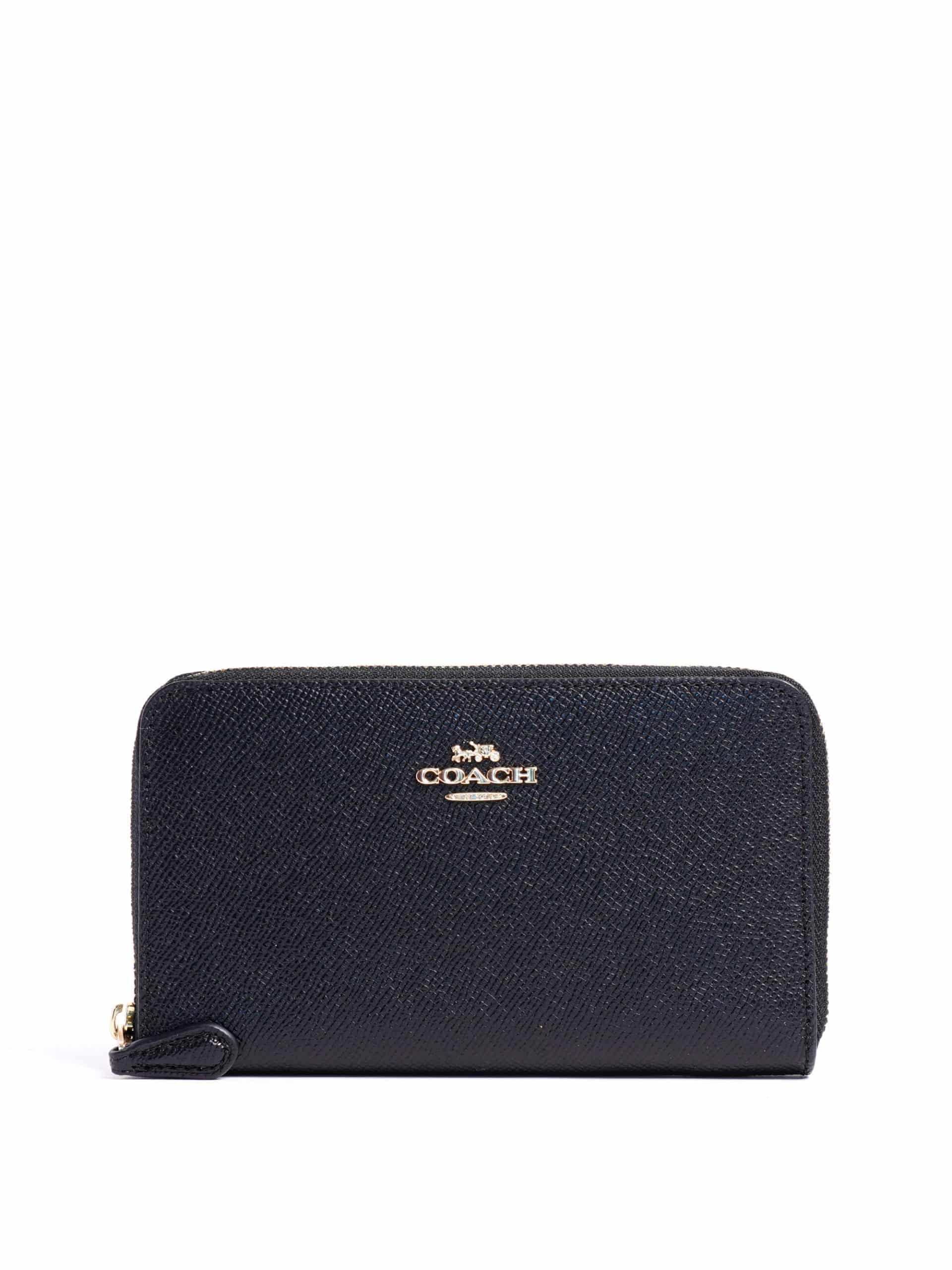 Coach Medium ID Zip Wallet Black - Averand