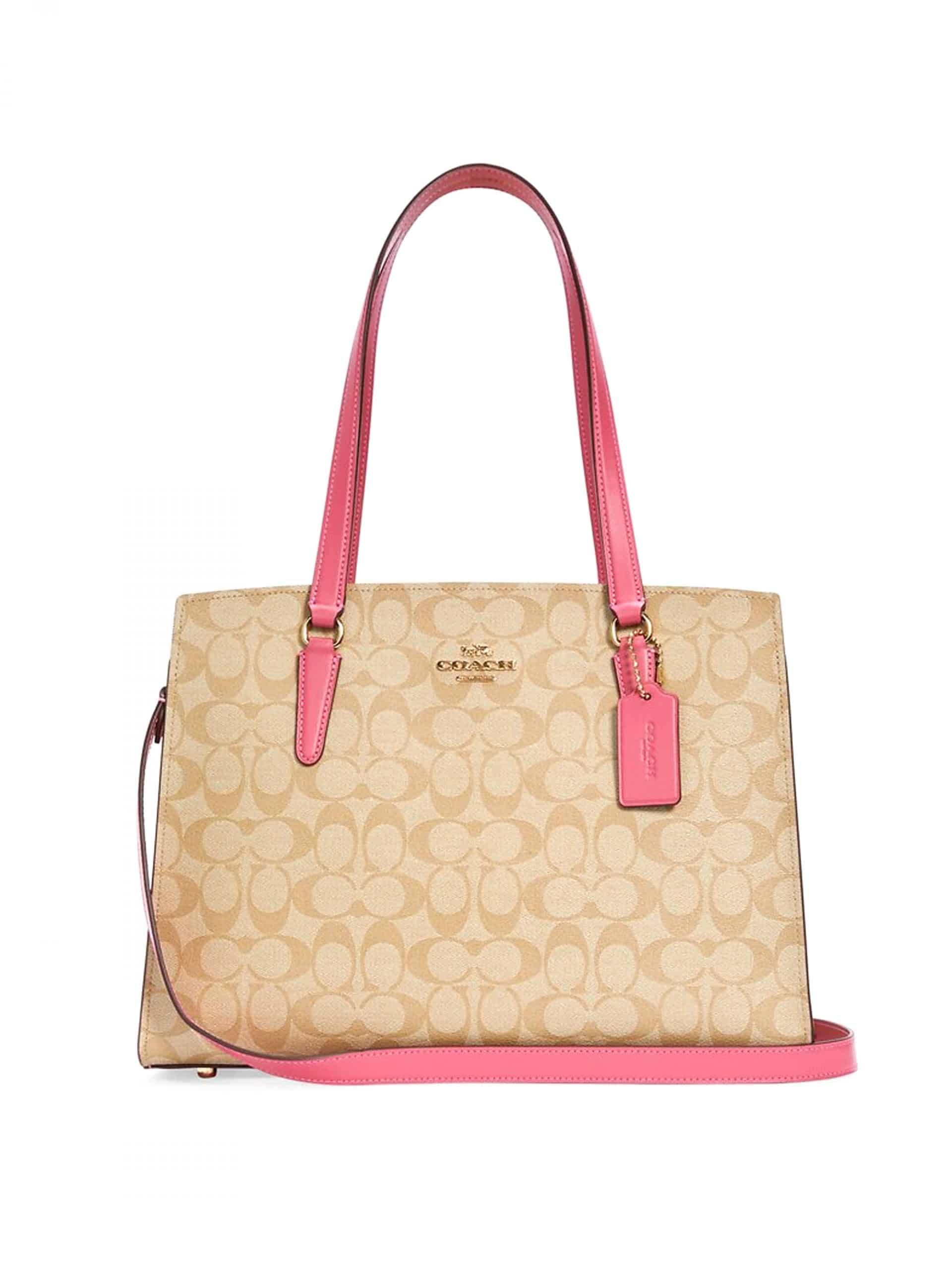 Coach Tatum Carryall Signature Light Khaki Confetti Pink - Averand