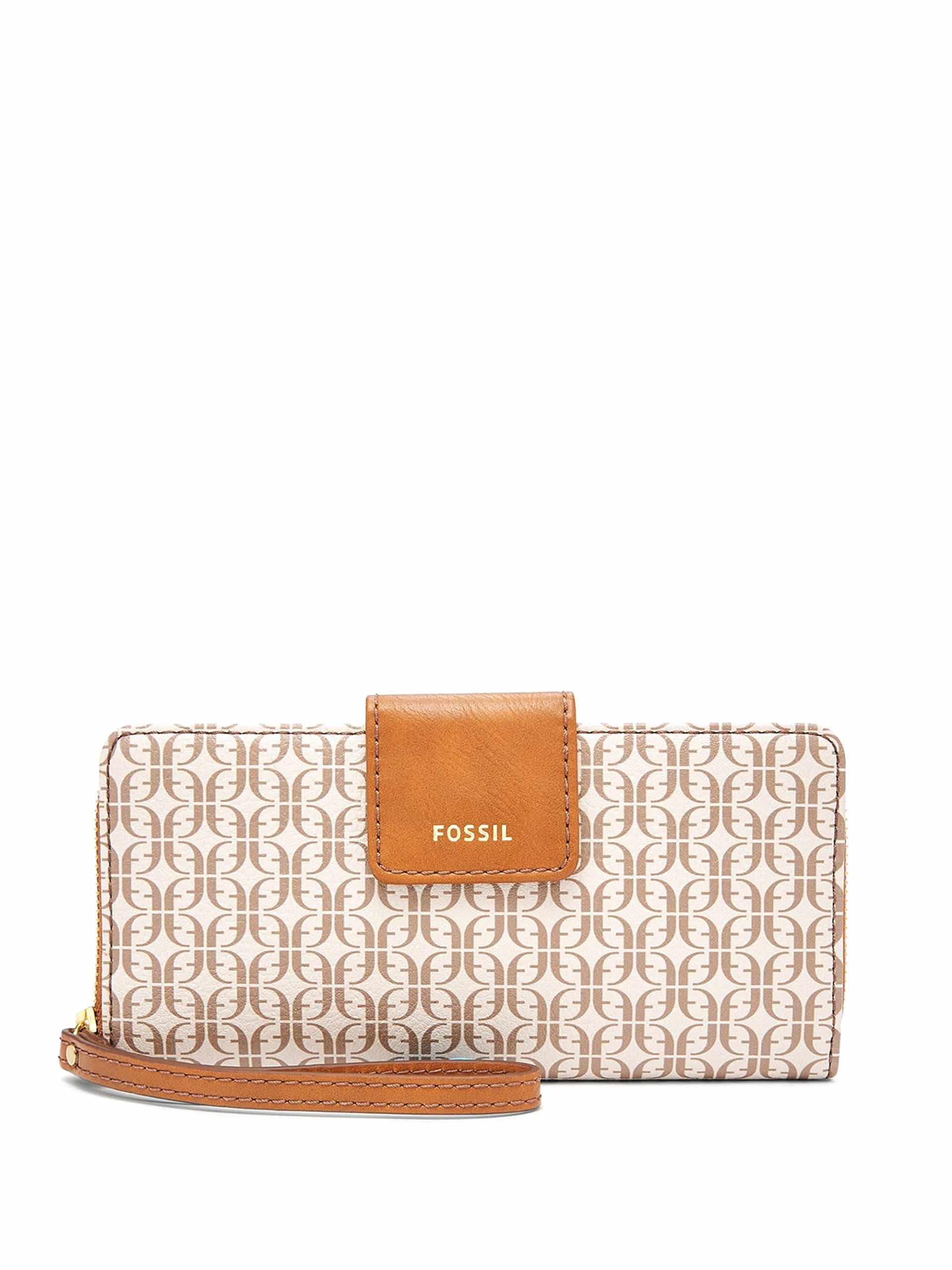 Fossil Madison Zip Clutch Taupe Tan - Averand