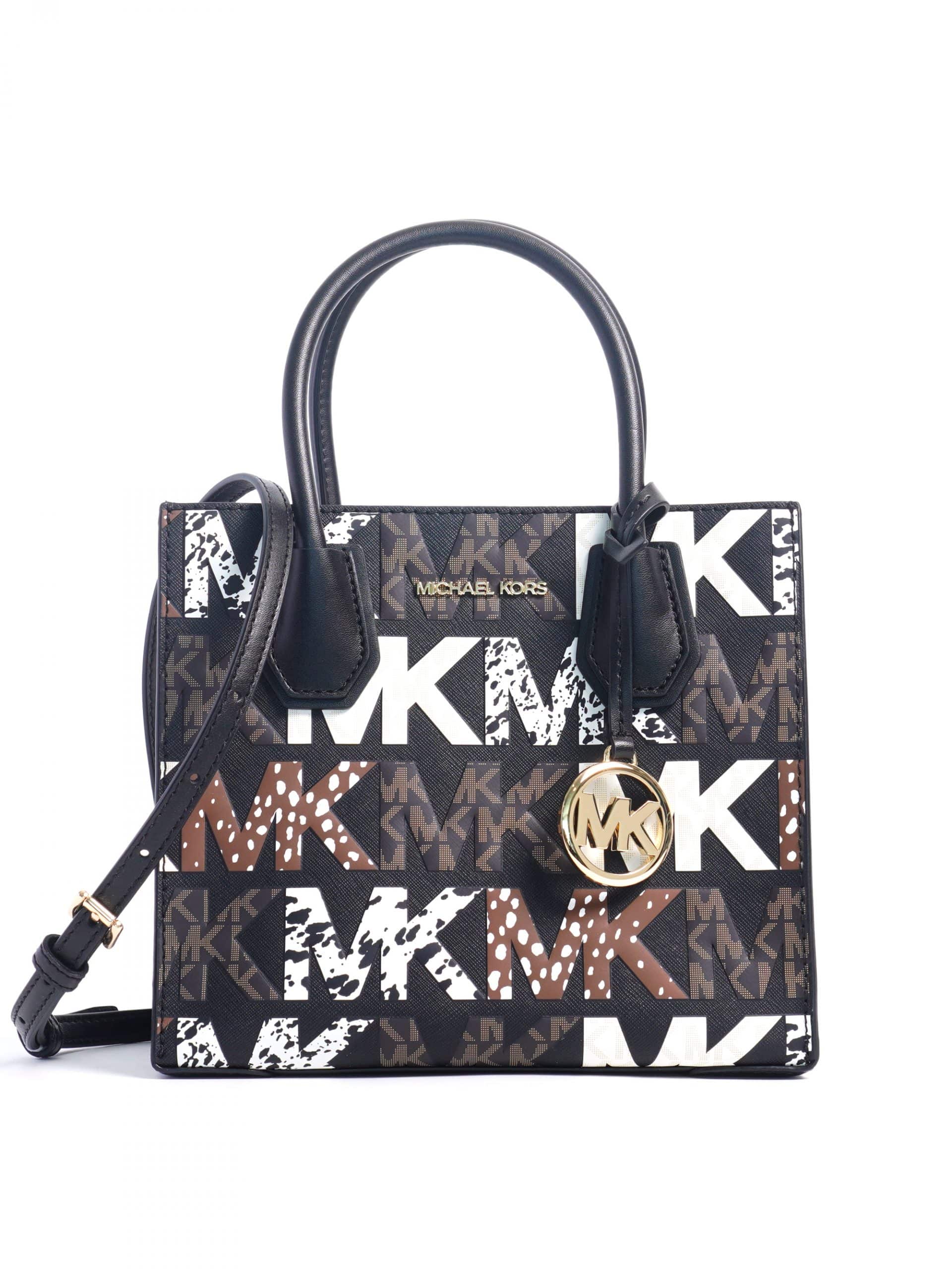 Michael Kors Mercer Medium Messenger Signature Black Multi - Averand