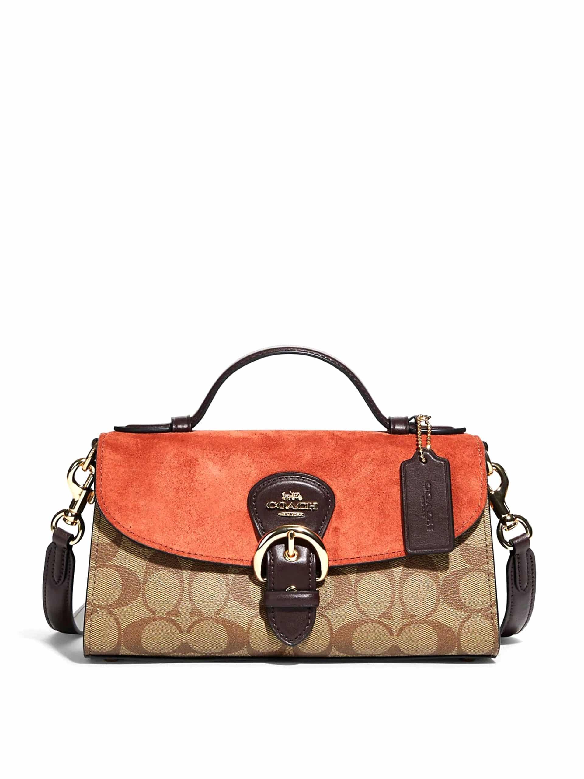 Coach Kleo Top Handle In Signature Canvas in Khaki Multi - Averand