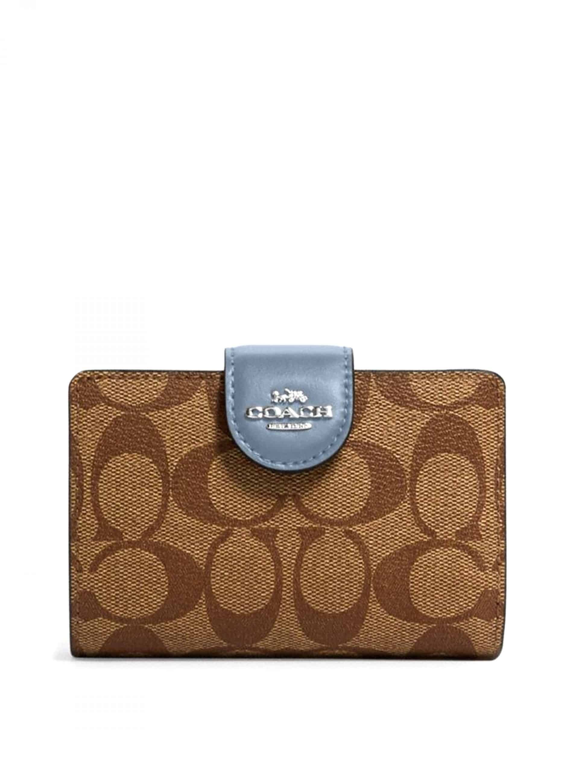 Coach Medium Corner Zip Wallet C0082 Signature Marble Blue - Averand