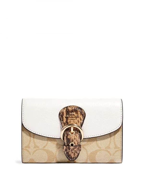 Coach Kleo Wallet Signature Light Khaki Chalk Multi - Averand