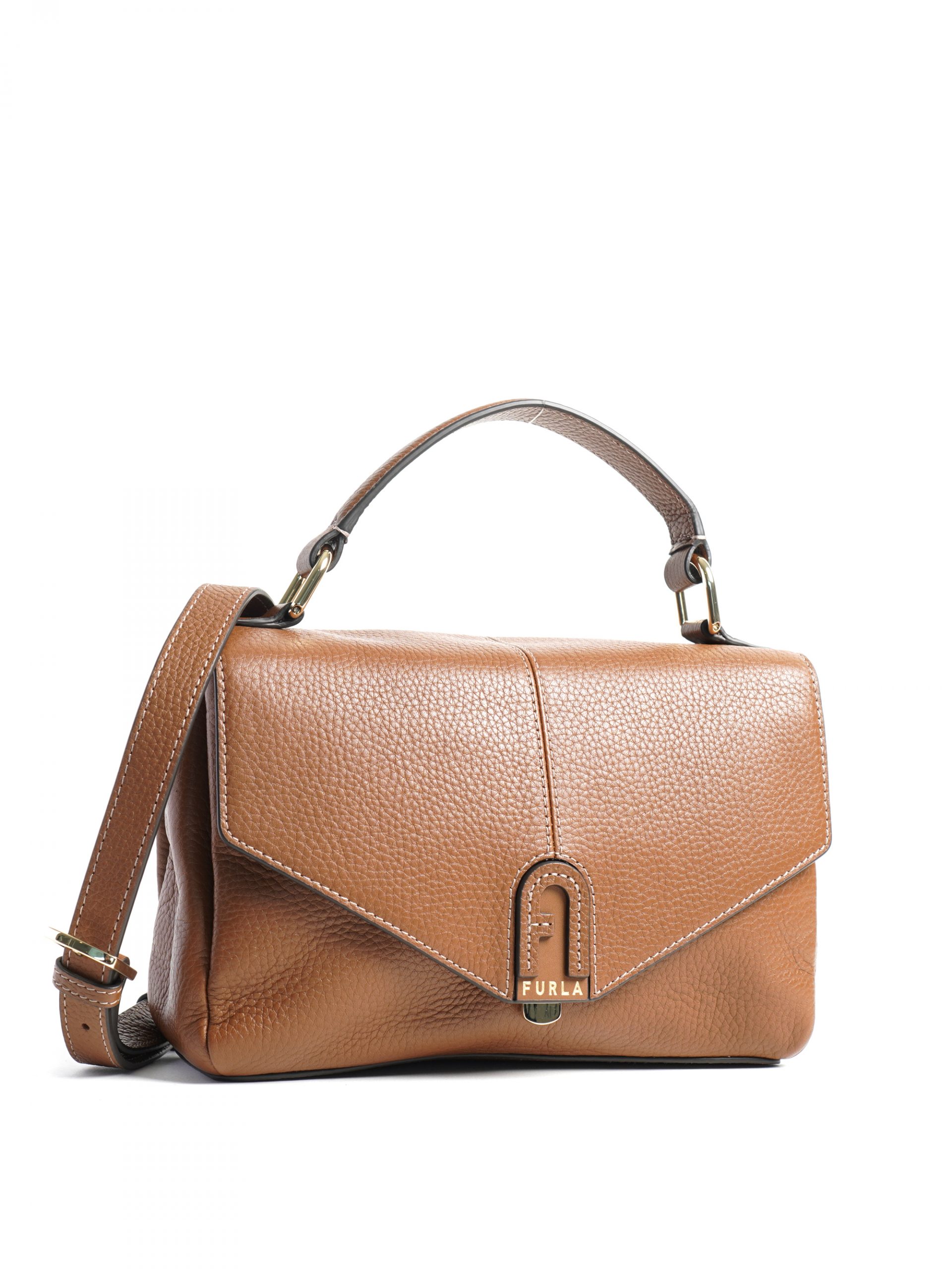 Furla Dafne S Top Handle Vitello Keria Cognac - Averand Furla Dafne S Top Handle Vitello Keria Cognac - Averand