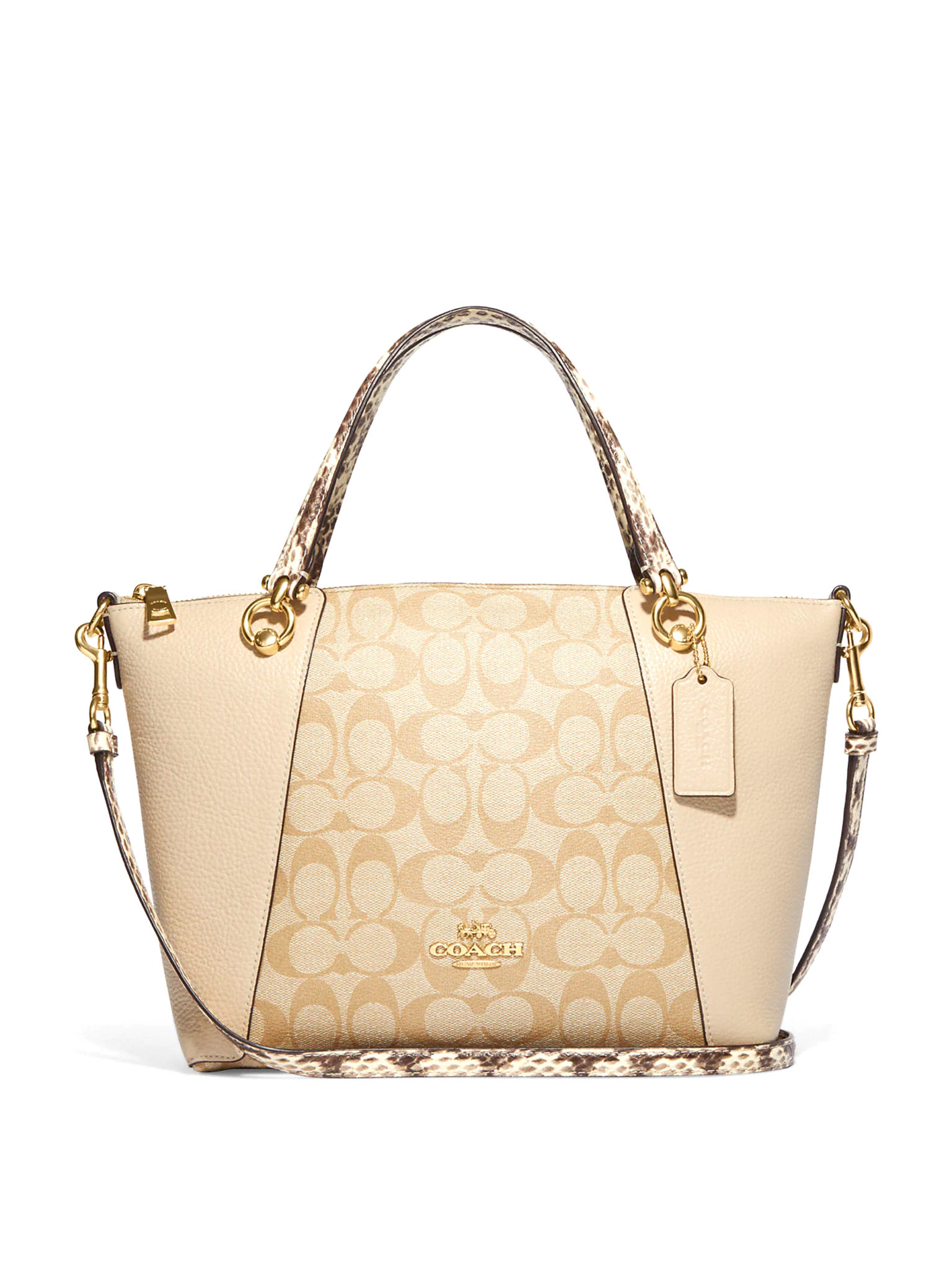 Coach Kacey Satchel Colorblock Signature Ivory Multi - Averand