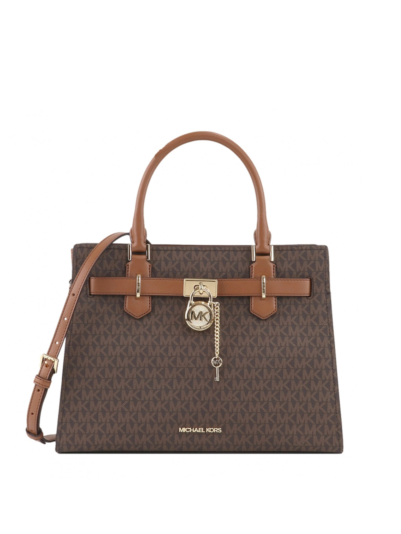 Michael Kors Hamilton Medium Satchel Signature Brown - Averand