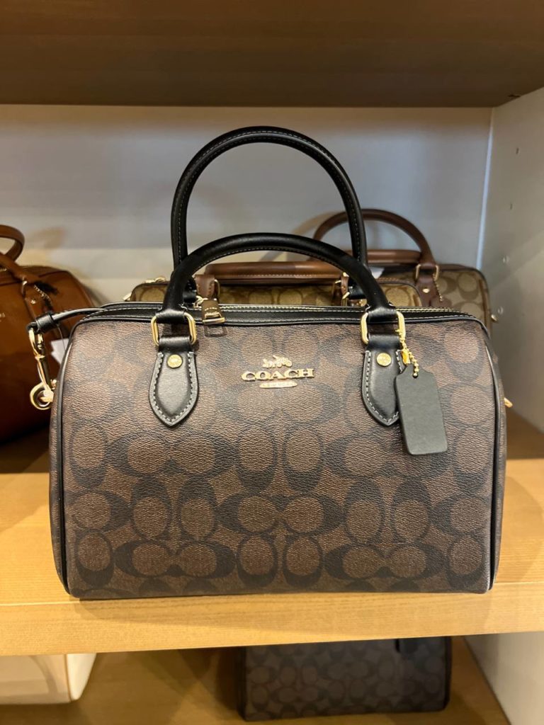 Coach Rowan Satchel Signature Brown Black - Averand
