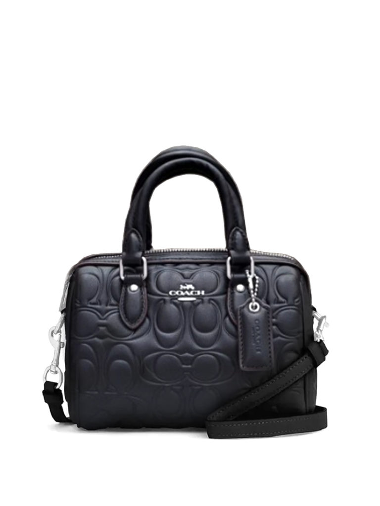 Coach Mini Rowan Signature Embossed Black - Averand