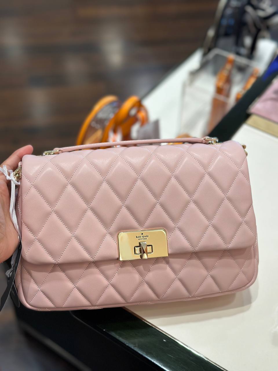 Kate Spade Carey Medium Flap Blush - Averand