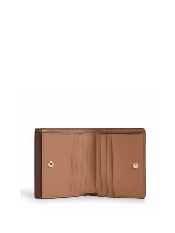 Coach Eliza Small Wallet Signature Tan Brown - Averand